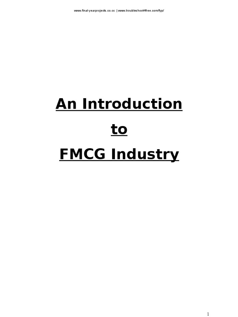 An Introduction to FMCG Industry