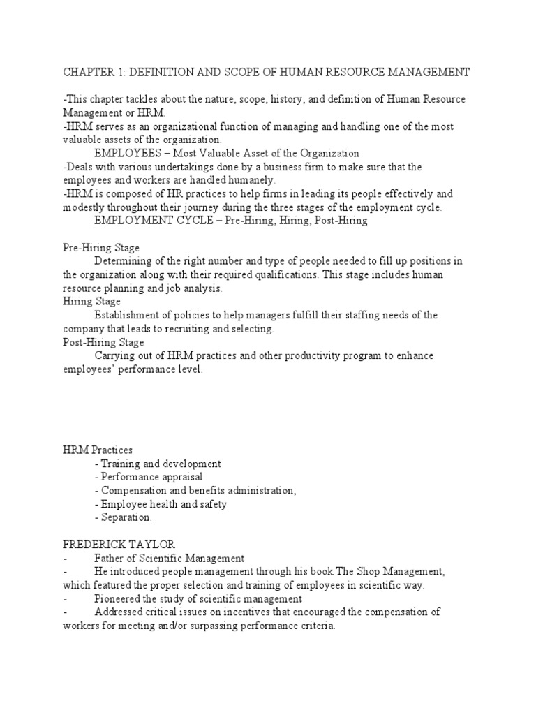 Human Resource Management Course Outline | PDF | Human Resource ...
