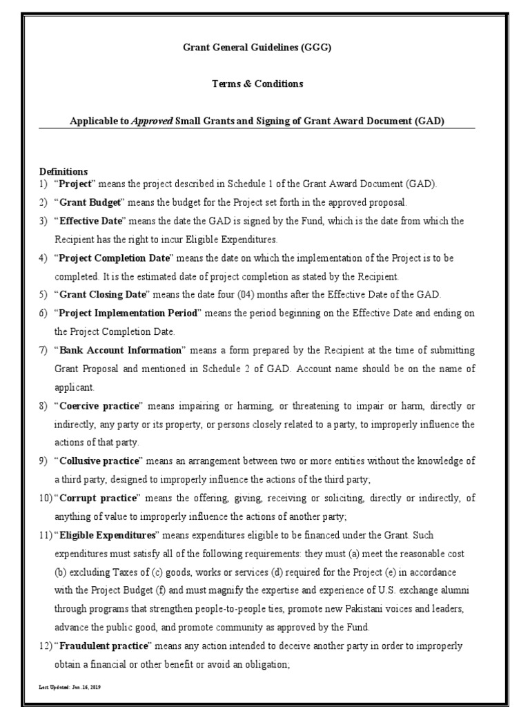 Grant General Guidelines (GGG) : Last Updated: Jan. 16, 2019 | PDF | Social Media | Popular ...
