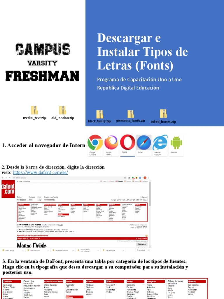 Descargar e Instalar Tipos de Letras (Fonts | PDF | Ventana ...