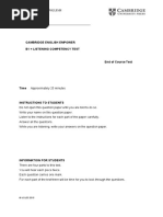 Cambridge English Empower B1 Unit Progress Test 8: Answer Key | PDF