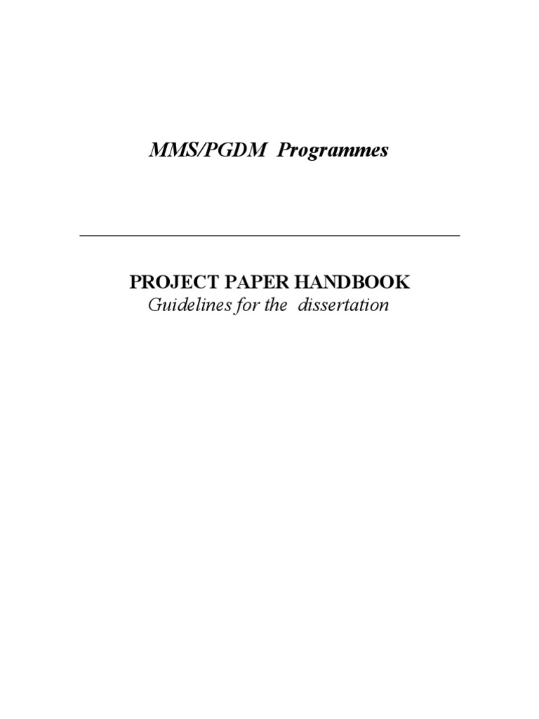 MMS PGDM Project Guidelines | PDF | Citation | Data Analysis
