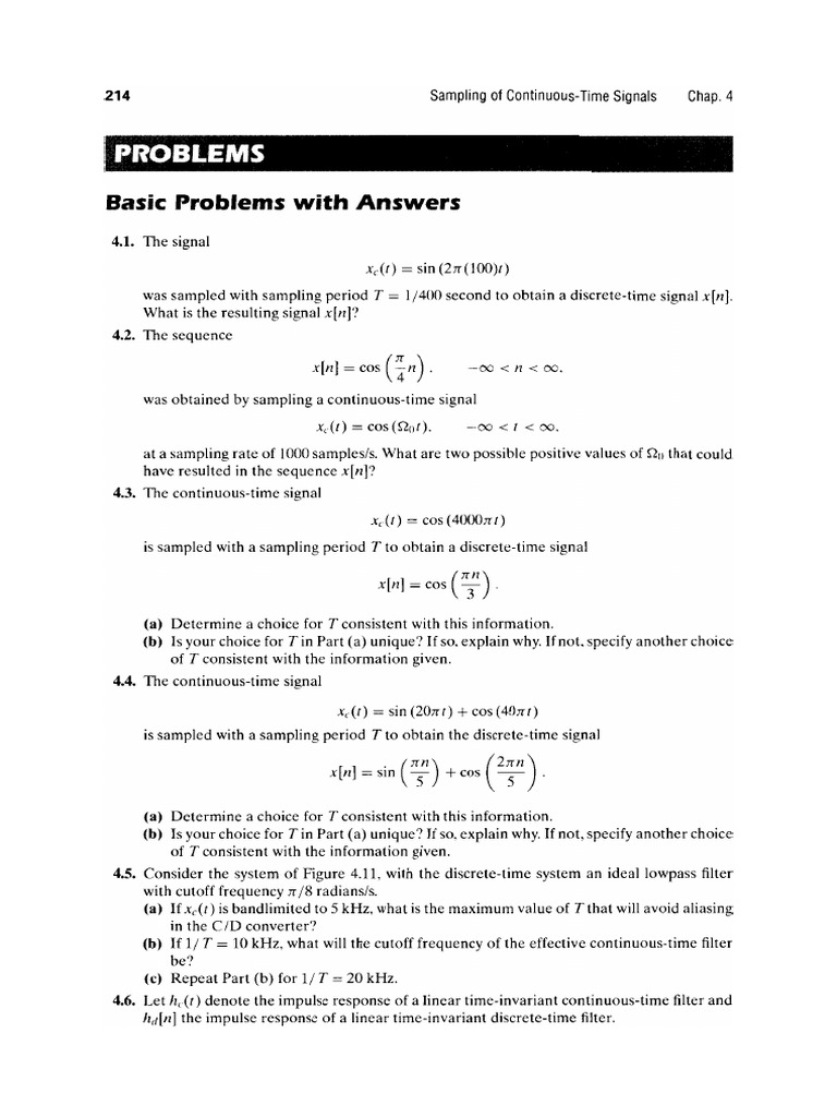 Problems To Solve For DSP | PDF