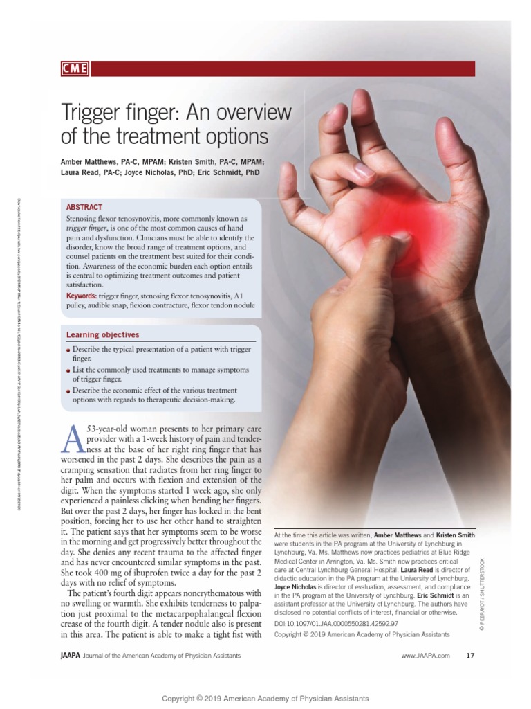 Trigger Finger-An Overview of The Treatment Options | PDF | Diseases ...