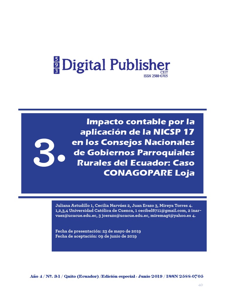 Impacto Contable Por La Aplicación de La NICSP 17 en Los Consejos ...