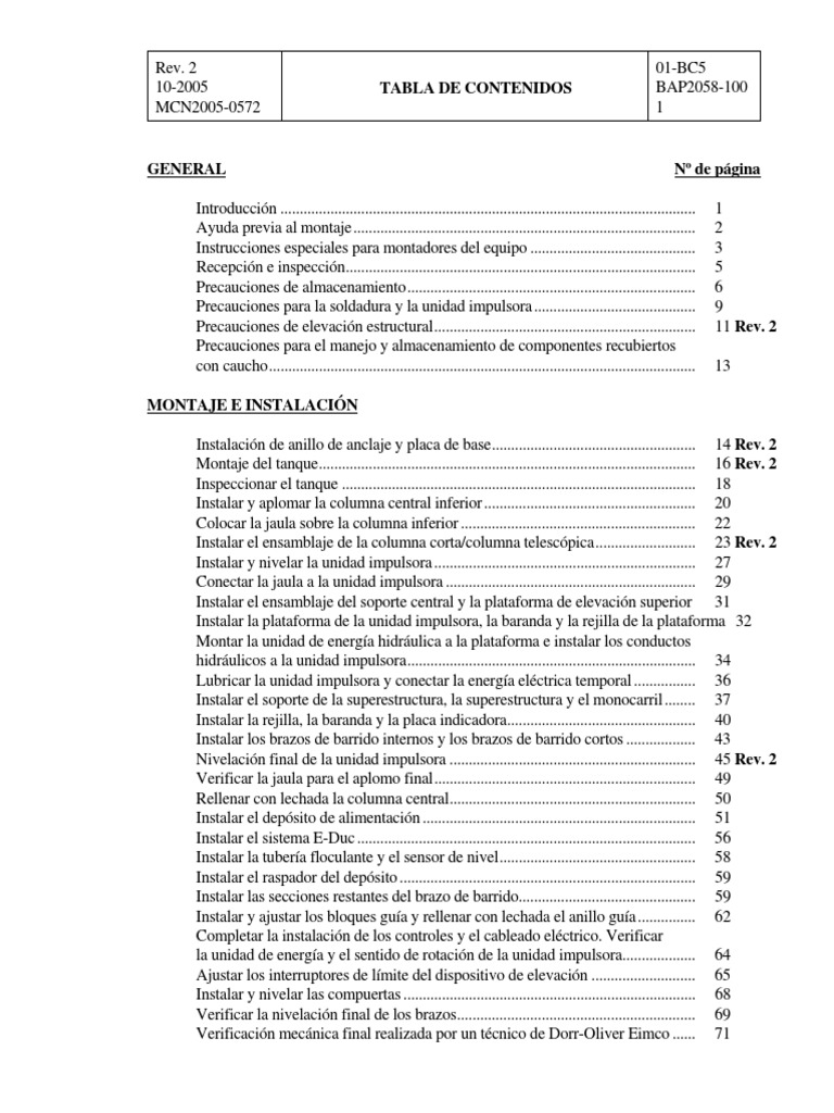 BAP2058-100.Table of Contents - Spanish | PDF | Ingeniería mecánica ...