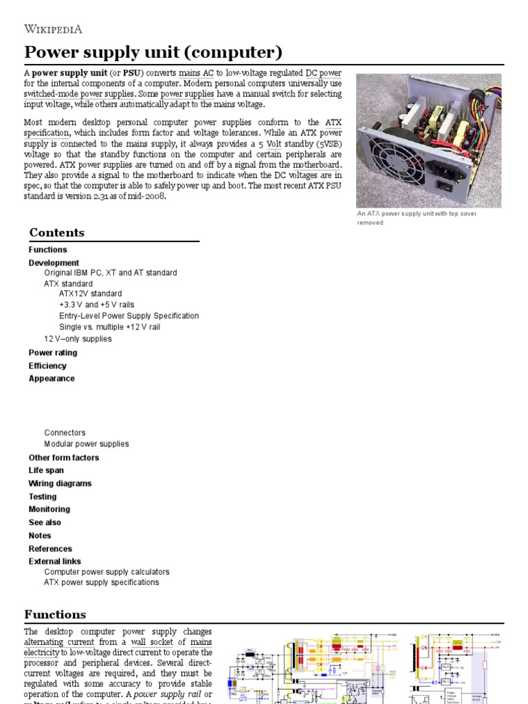 Power Supply Unit (Computer) - Wikipedia | PDF | Office Equipment ...