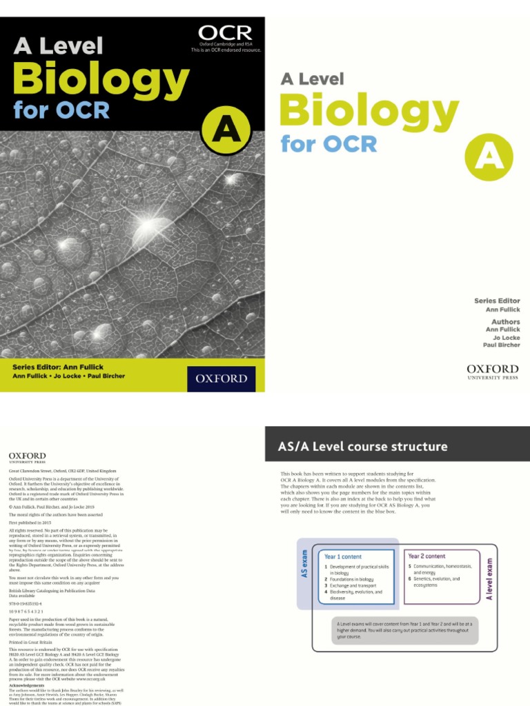 A Level Biology For OCR A (Double Paged) | PDF | Cytosol | Immune System