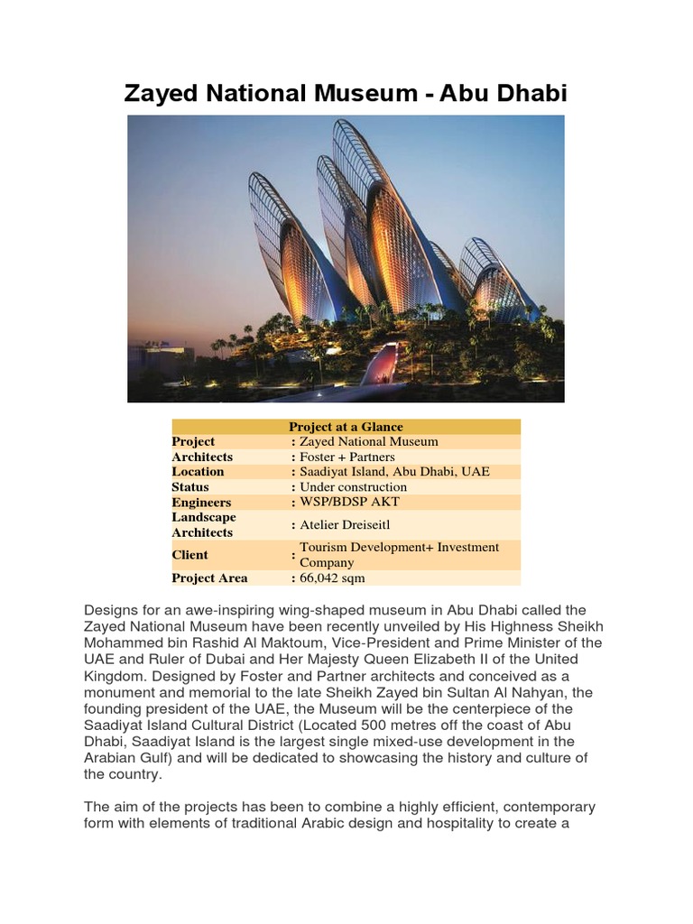 Zayed National Museum | PDF | United Arab Emirates | Library And Museum