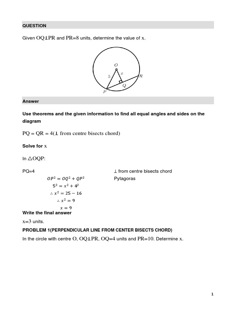 Solving geometry problems using circle theorems | PDF | Circle | Angle