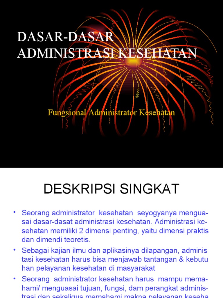 Dasar-Dasar Administrasi Kesehatan | PDF