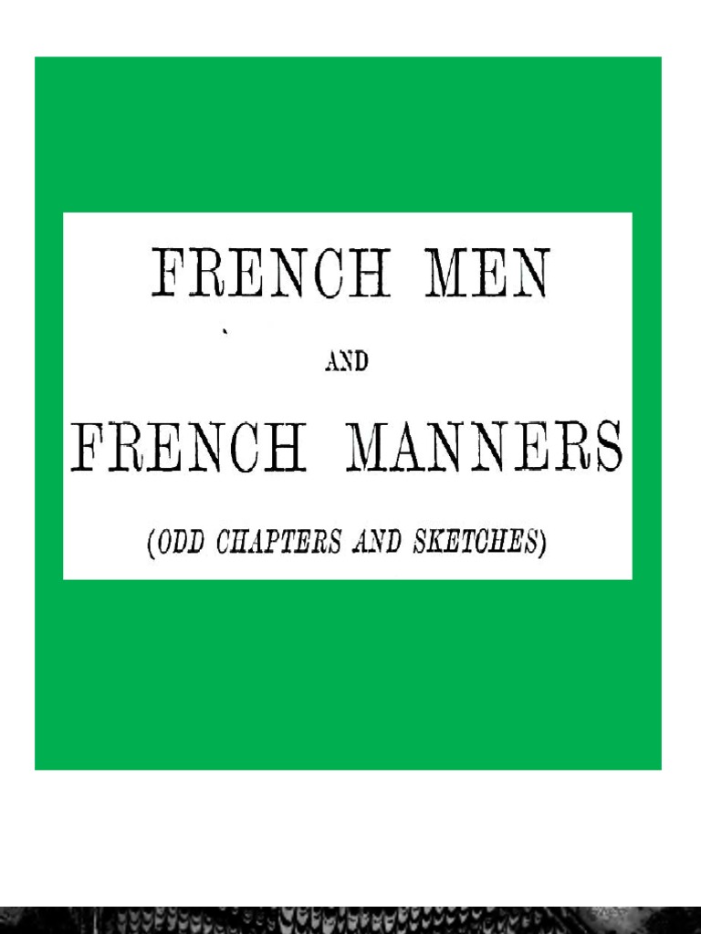 French Men and French Manners | PDF | Paris | France