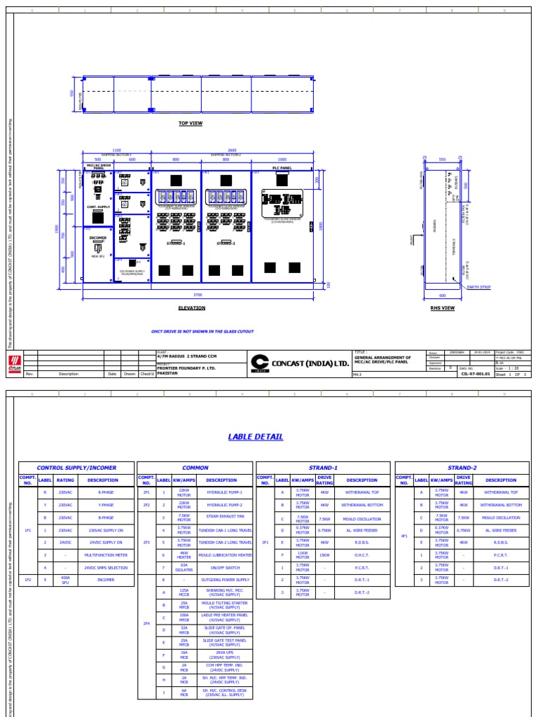 MCC/AC Drive Panel Wiring Diagram | PDF | Electric Power | Electrical ...