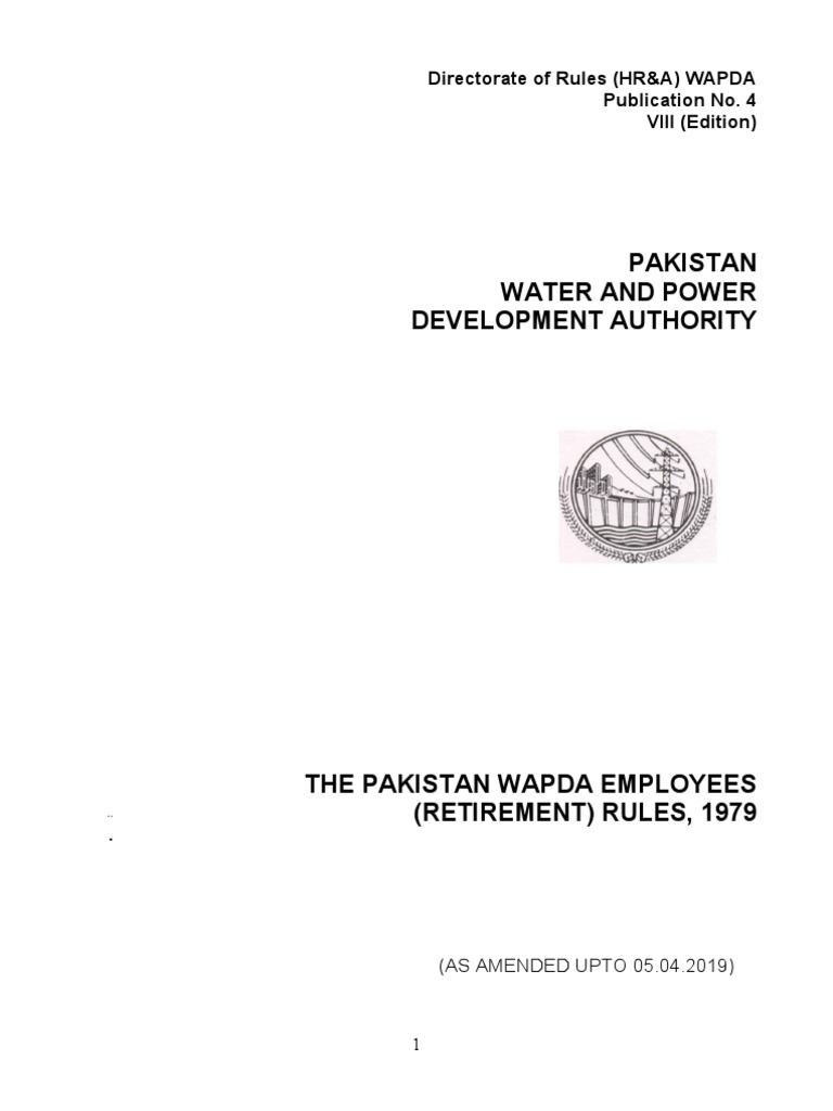 WAPDA Employees Retirement Rules 1979 | PDF | Pension | Retirement