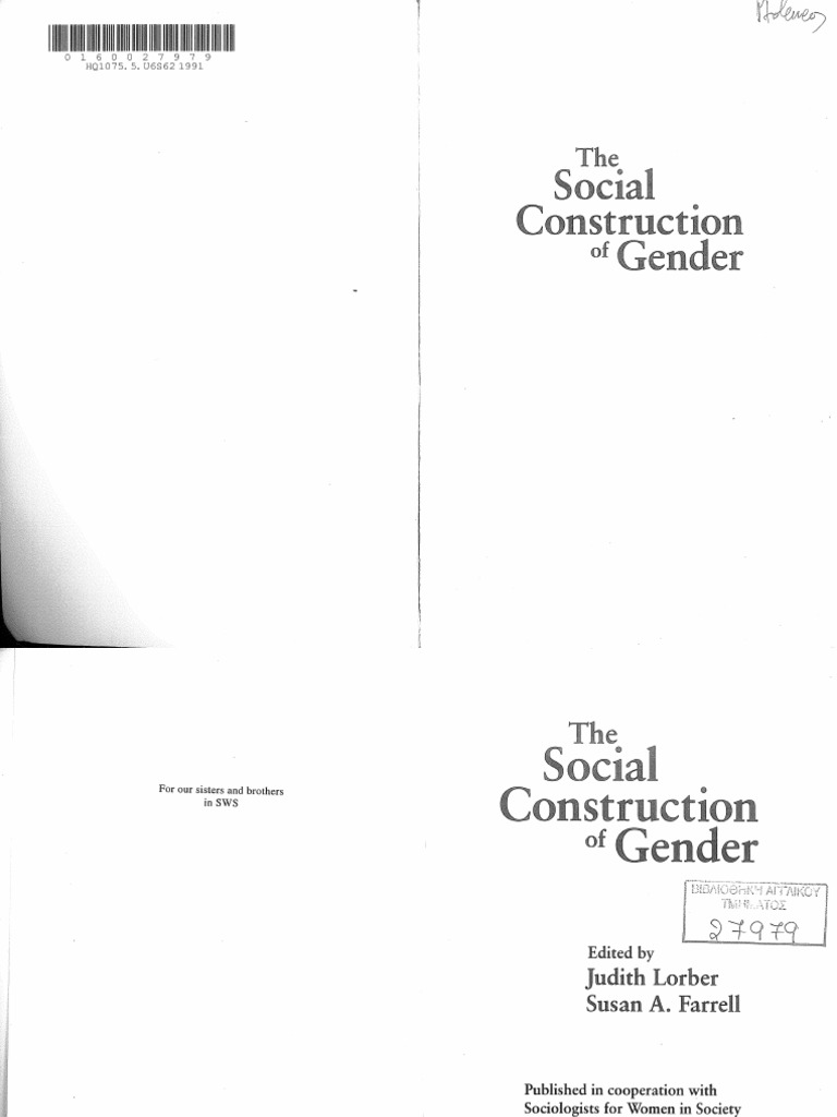 Judith Lorber, Susan A. Farrell - The Social Construction of Gender ...