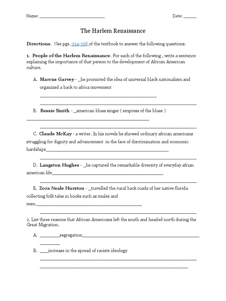 Y of Harlem Renaissance | PDF | Harlem Renaissance | Culture Of The ...