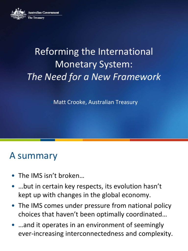 Matt Crooke Reforming IMS | PDF | International Monetary Fund | Policy