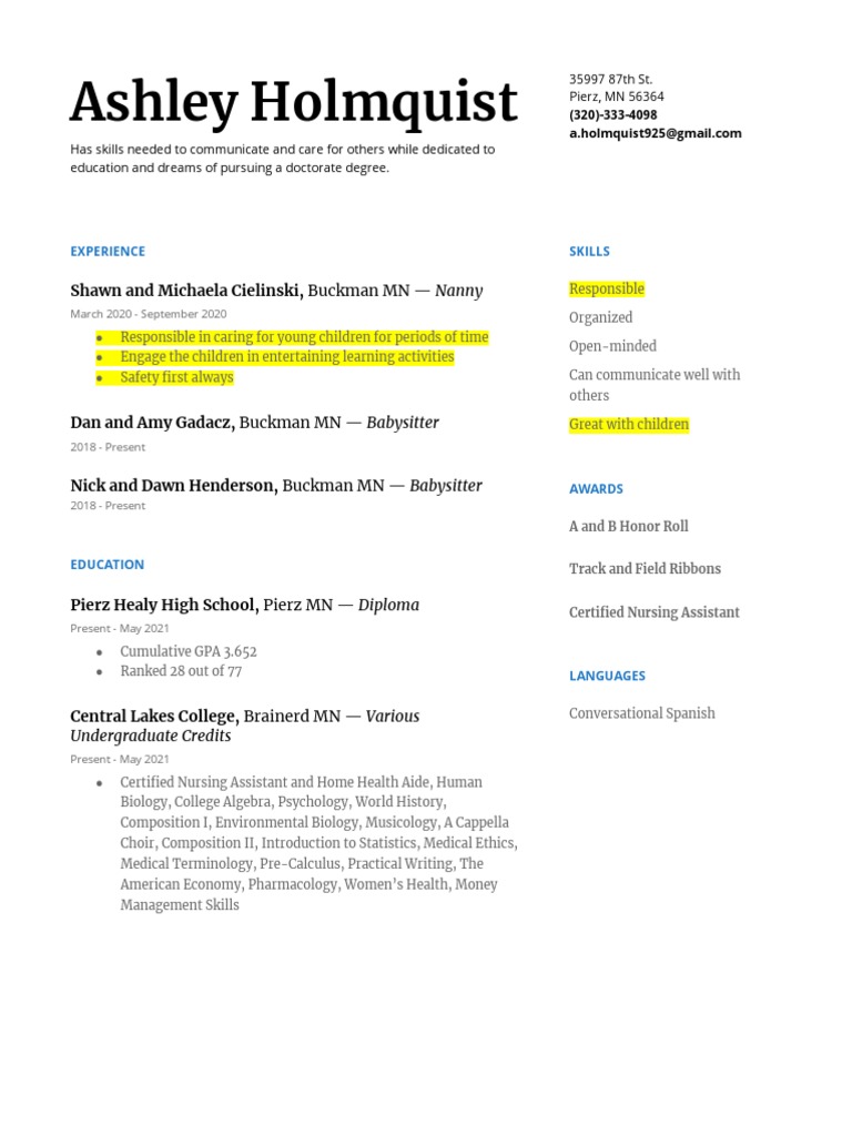 Ashley Holmquist: Shawn and Michaela Cielinski, Buckman MN - Nanny ...