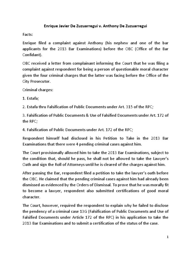 De Zuzuarregui vs. de Zuzuarregui | PDF | Lawyer | Falsifiability