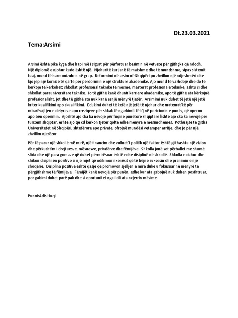 Arsimi | PDF