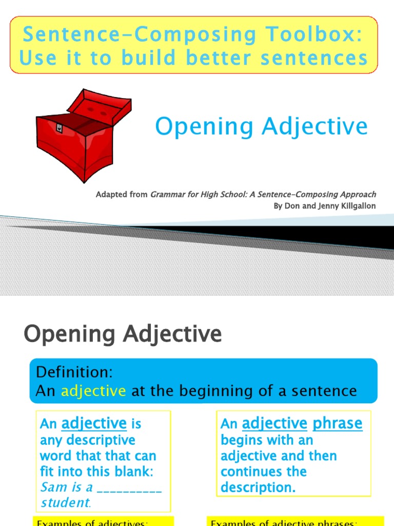 Sentence-Composing Toolbox: Use It To Build Better Sentences | PDF ...