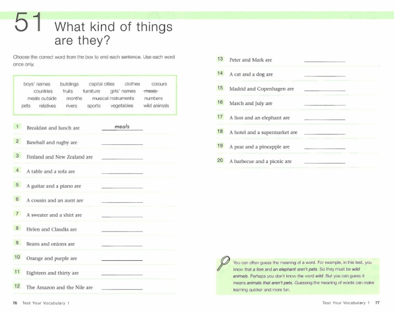 Penguin - Test Your Vocabulary 1 Elementary 42 | PDF