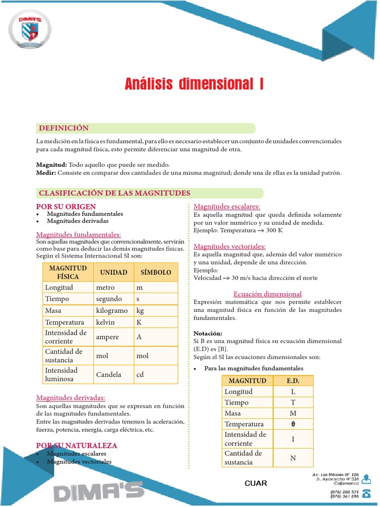 Analisis Dimensional I | PDF | Sistema Internacional de Unidades ...