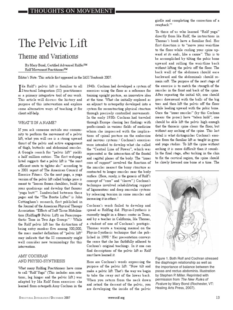 Mary Bond - The Pelvic Lift | PDF | Pelvis | Vertebral Column
