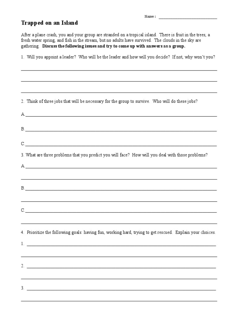 Island Survival Group Decisions | PDF