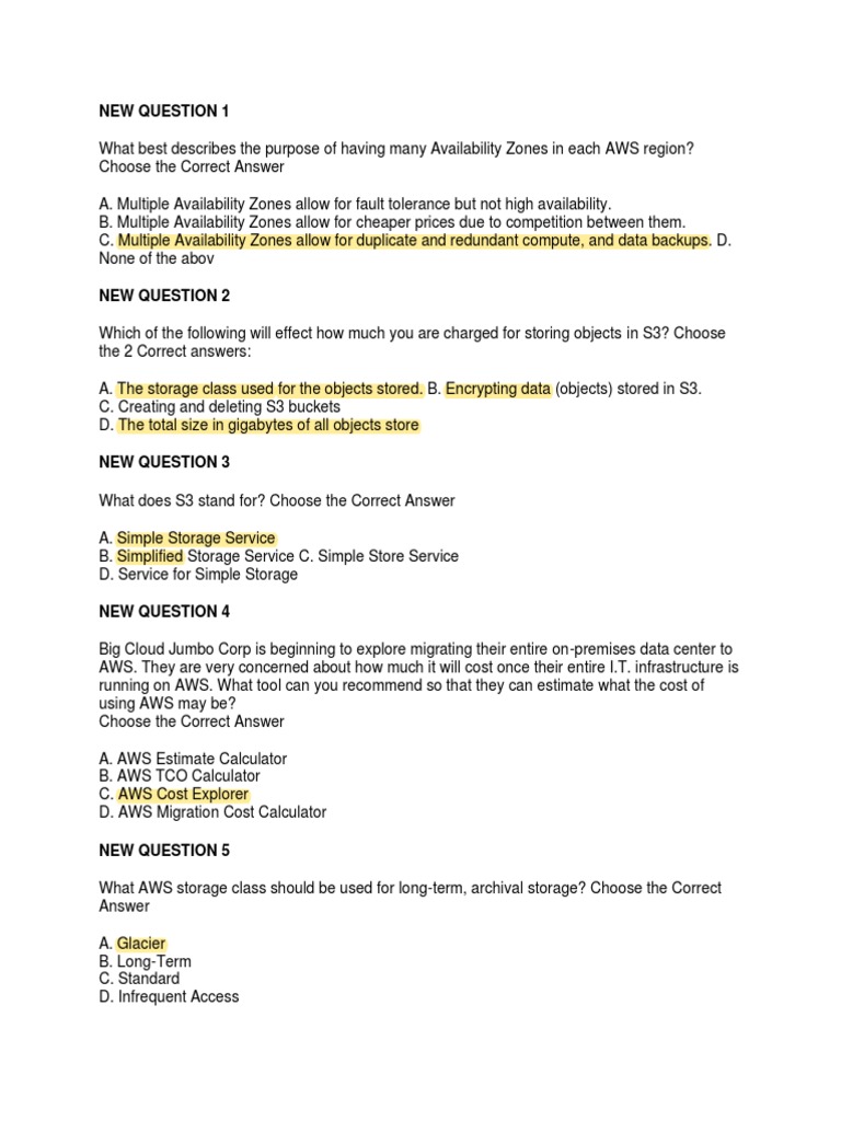 AWS Exam Questions and Answers Guide | PDF | Amazon Web Services ...