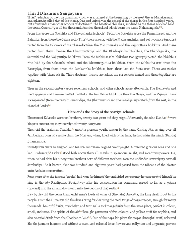 Third Dhamma Sangayana: Here Ends The Story of The Acariya-Schools ...