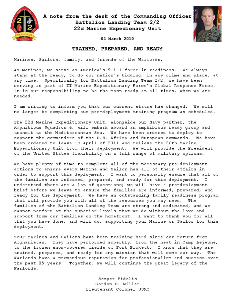 2-2 Early Deployment | PDF | United States Marine Corps | United States ...