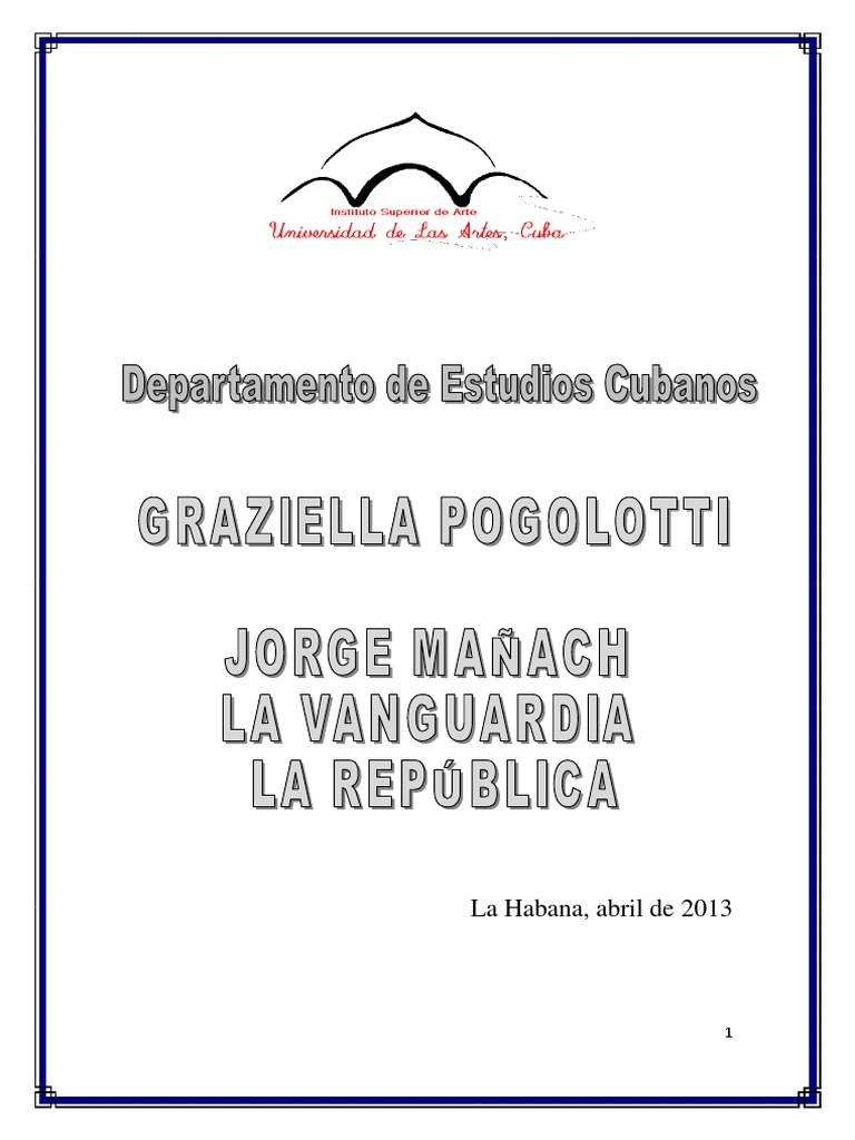 Jorge Mañach y la Vanguardia Cubana | PDF | Cuba | Vanguardia
