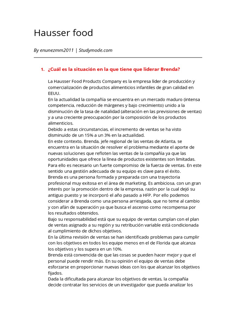 Caso FOOD | PDF | Liderazgo | Empresas