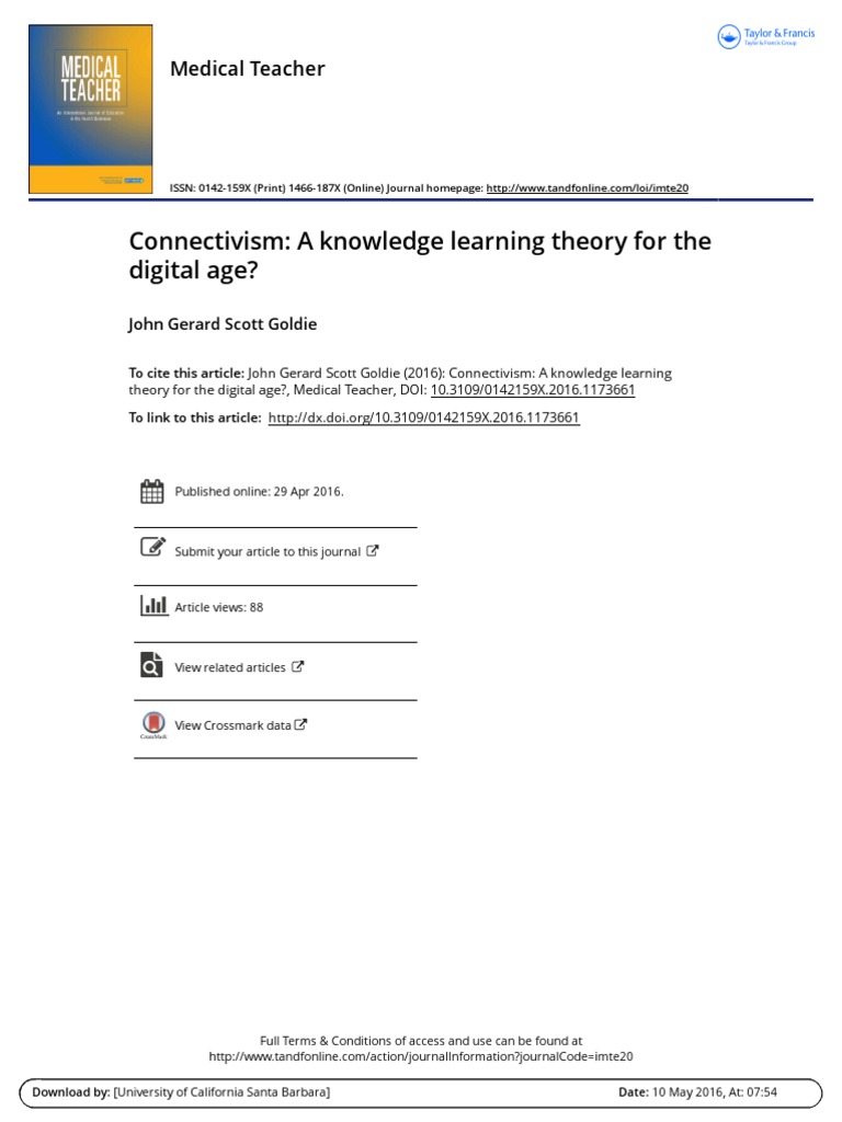 Connectivism A Knowledge Learning Theory For The Digital Age | PDF | Massive Open Online Course ...