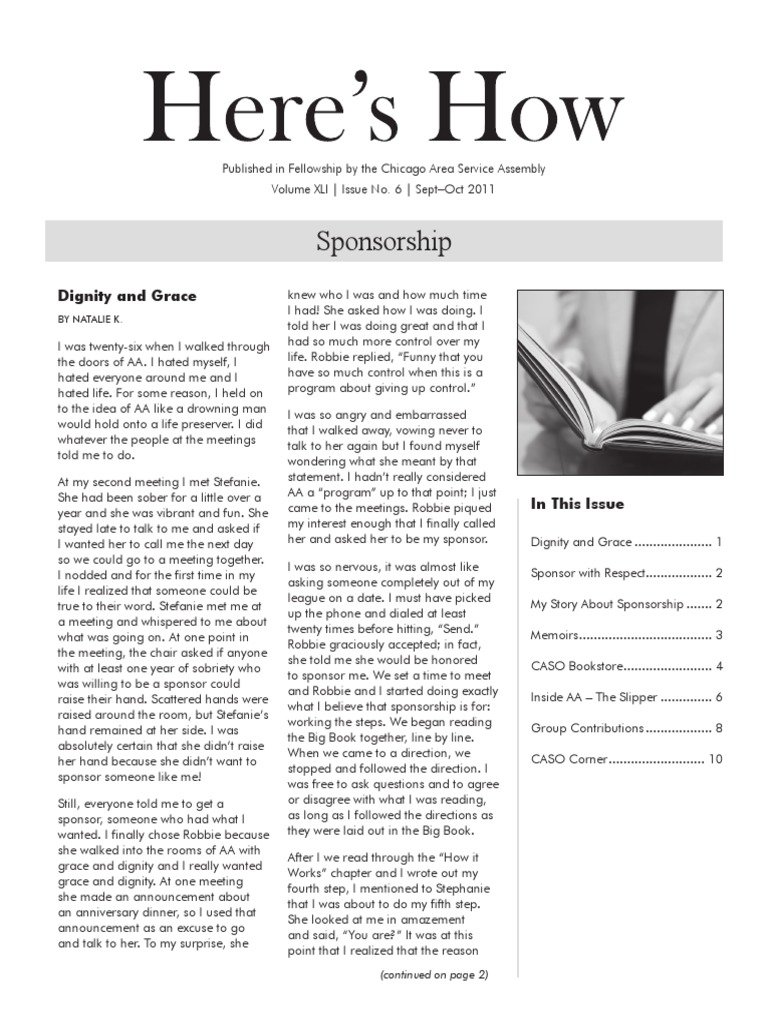 Sponsorship: Dignity and Grace | PDF | Alcoholics Anonymous | Twelve ...