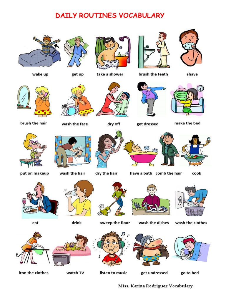Daily Routine Vocabulary Guide | PDF