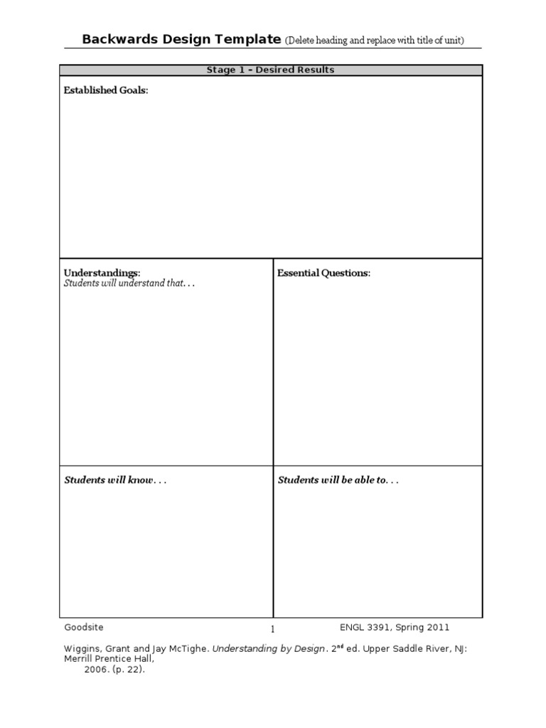 Backwards Design | PDF