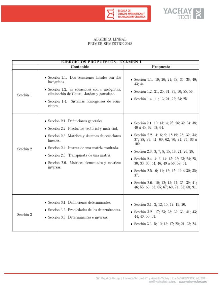 Ejecicios Tema1 | PDF | Determinante | Matriz (Matemáticas)