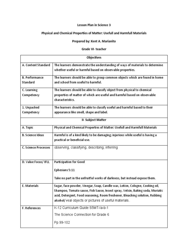 Lesson Plan in-WPS Office | PDF | Substance Dependence | Learning