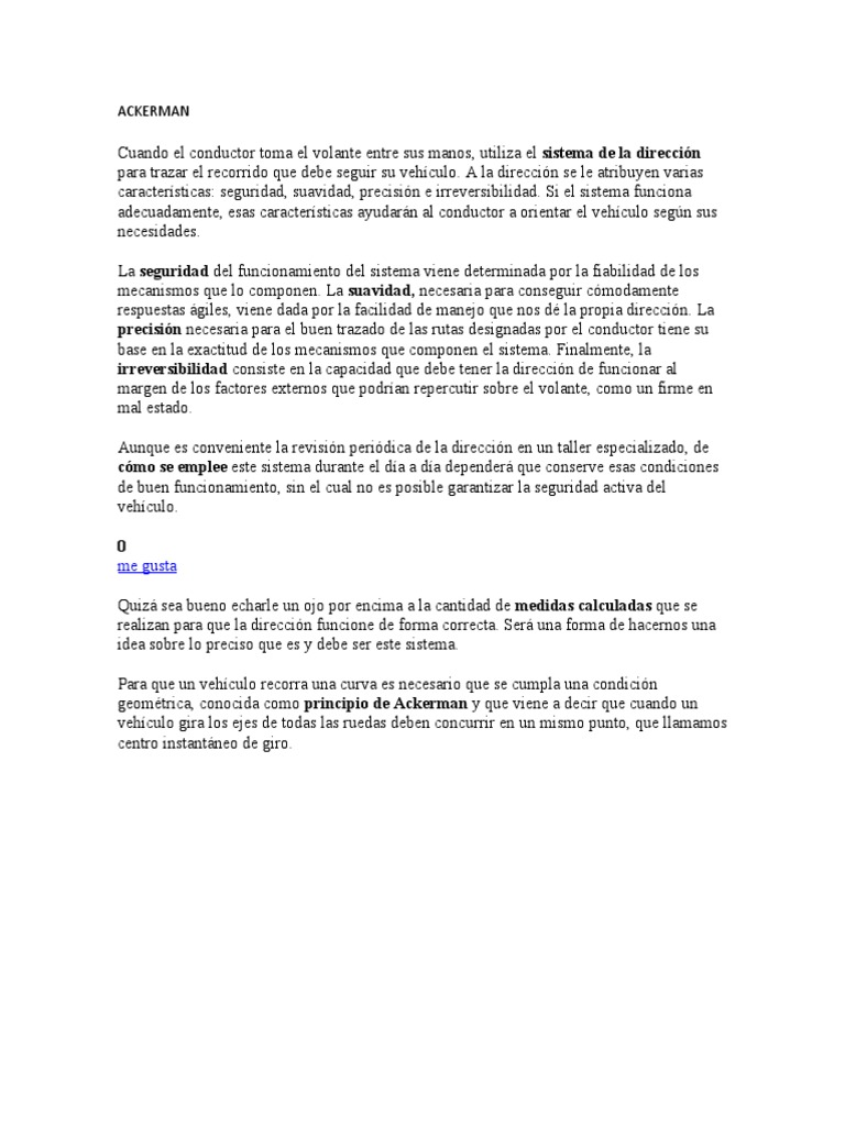 ACKERMAN | PDF | Direccion | Eje