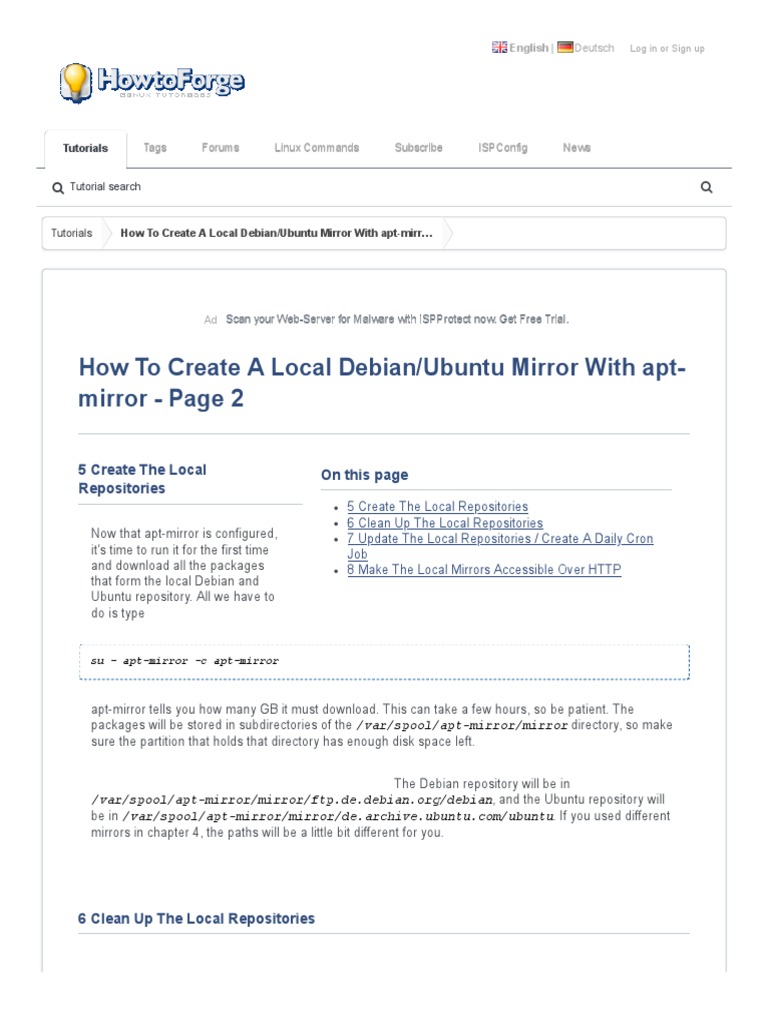 How To Create A Local Debian/Ubuntu Mirror With Apt-Mirror - Page 2 ...