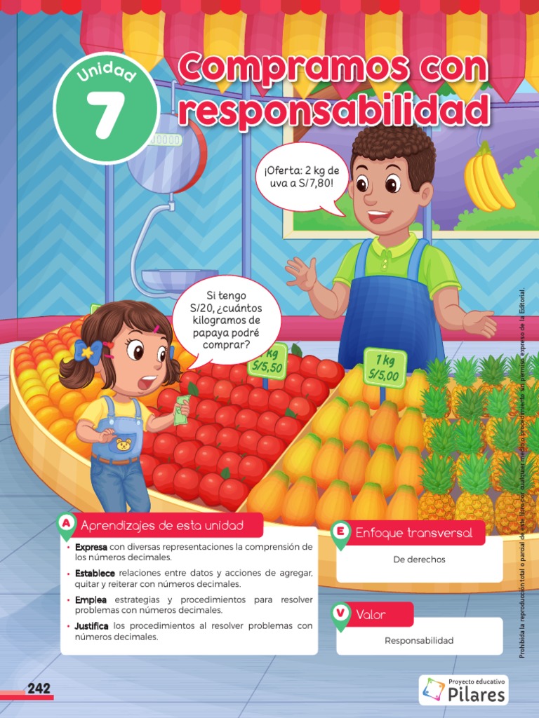 Matemática - 3er Grado - Unidad 7 (Sr) | PDF