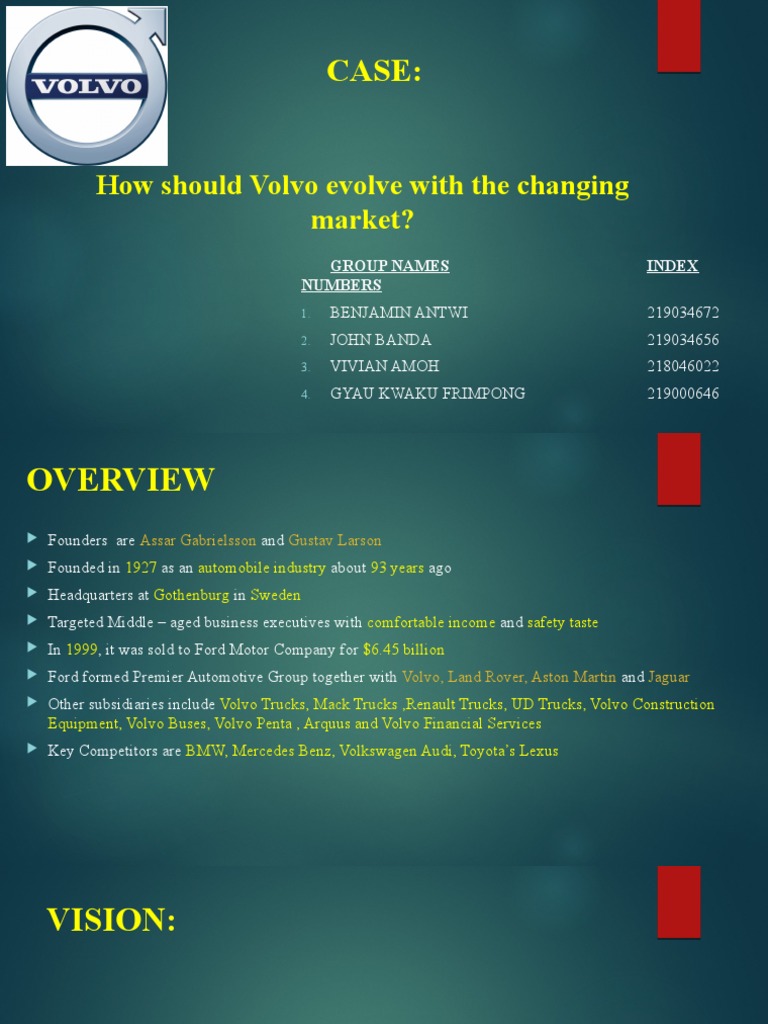 Case:: How Should Volvo Evolve With The Changing Market? | PDF | Car ...