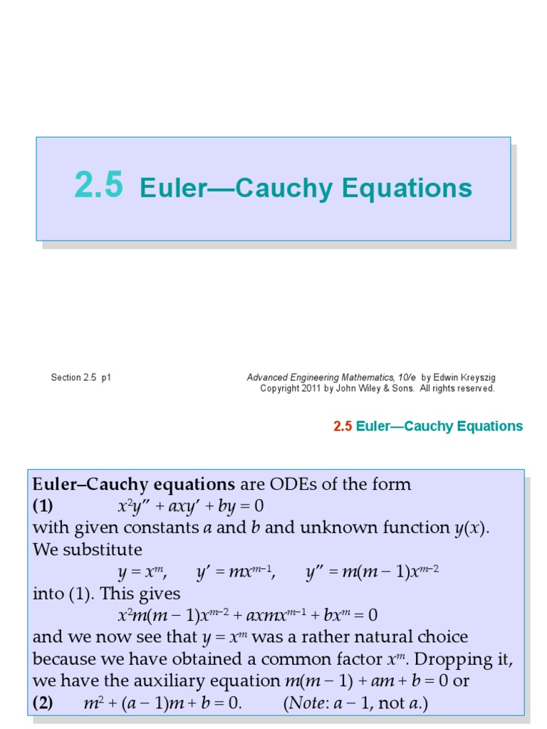 5 Persamaan Cauchy - Euler | PDF | Equations | Algebra