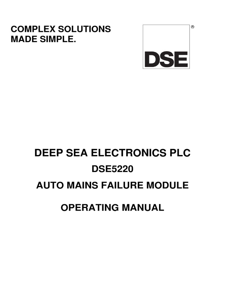 Dse5220 Manual Enu | PDF | Electrical Connector | Mains Electricity