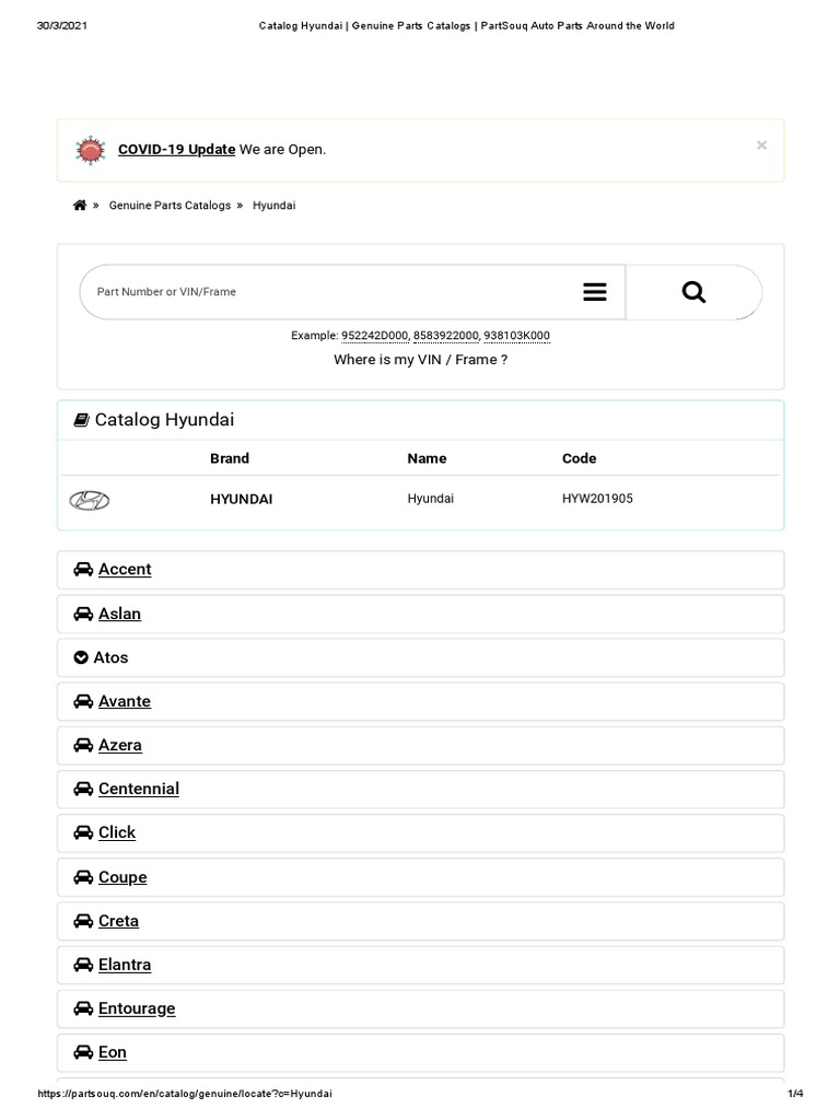 Catalog Hyundai - Genuine Parts Catalogs - PartSouq Auto Parts Around ...