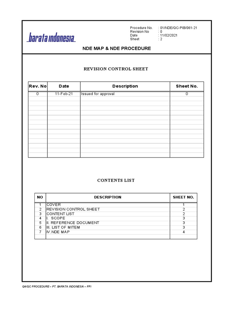 NDE Procedure and Map Overview | PDF | Business