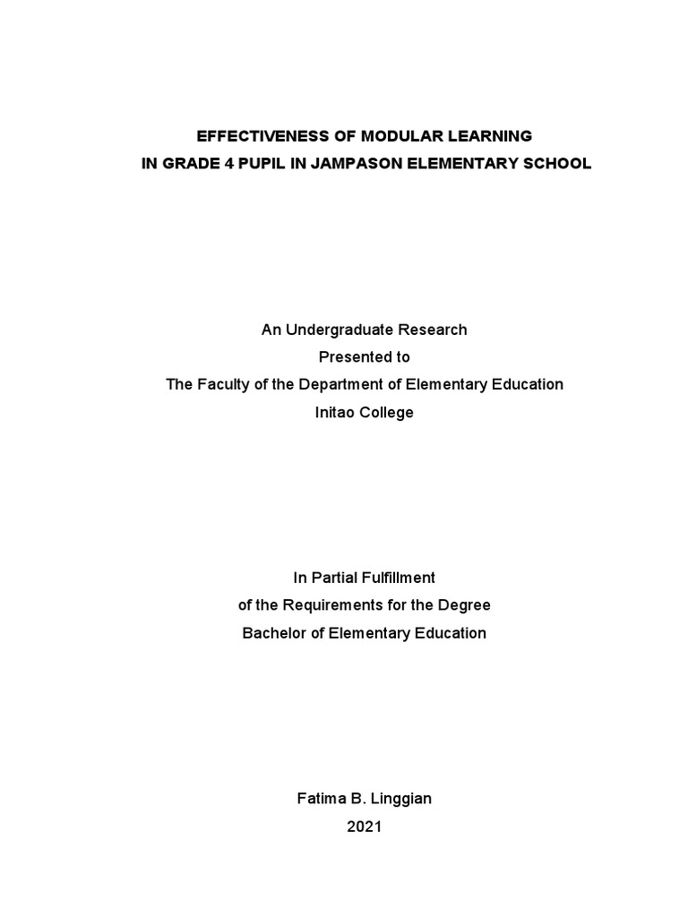 Effectiveness of Modular Learning | PDF | Survey Methodology | Data