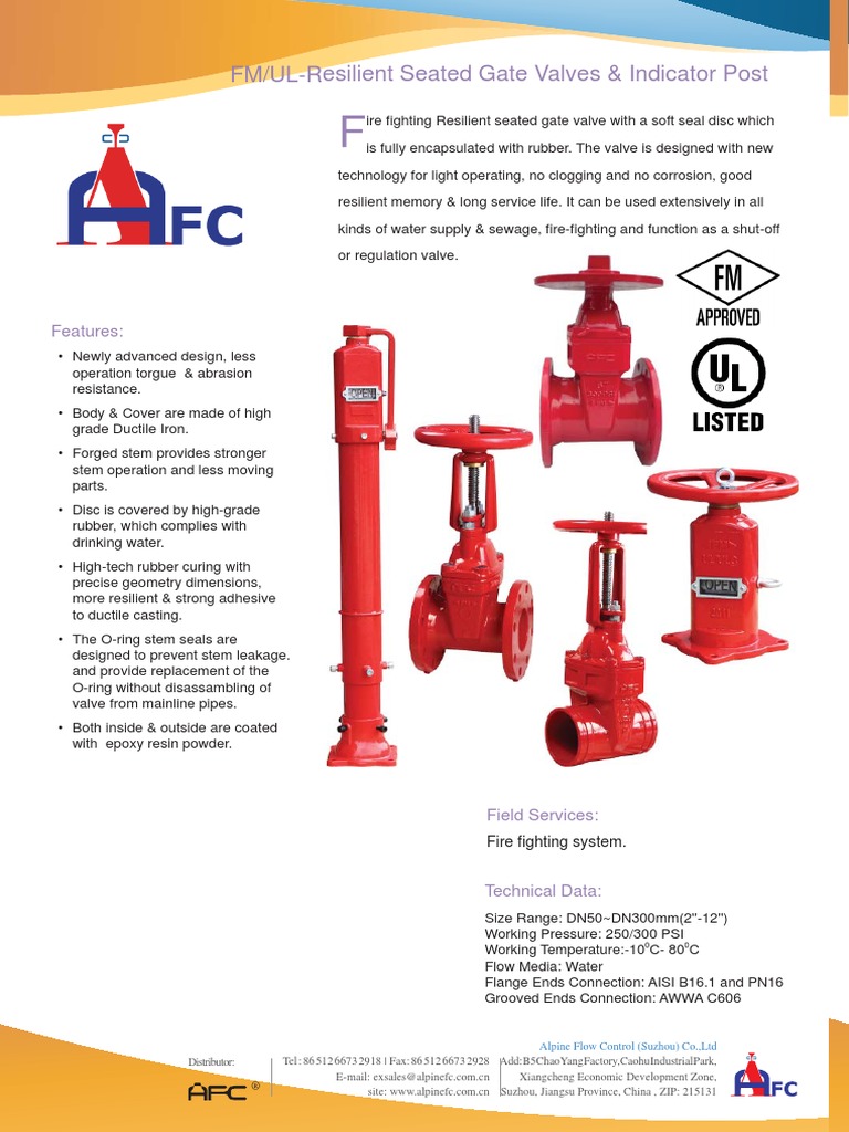 AFC Gate Valve & Indicator Post, ULFM | PDF | Screw | Steel